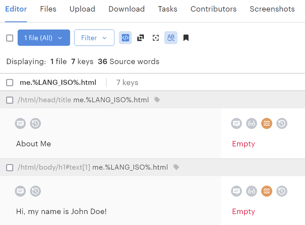 How to translate HTML into different languages with examples