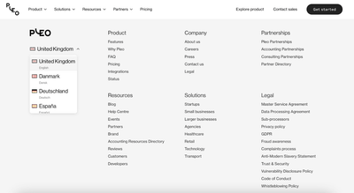 We analyzed the best 5 examples of multilingual websites