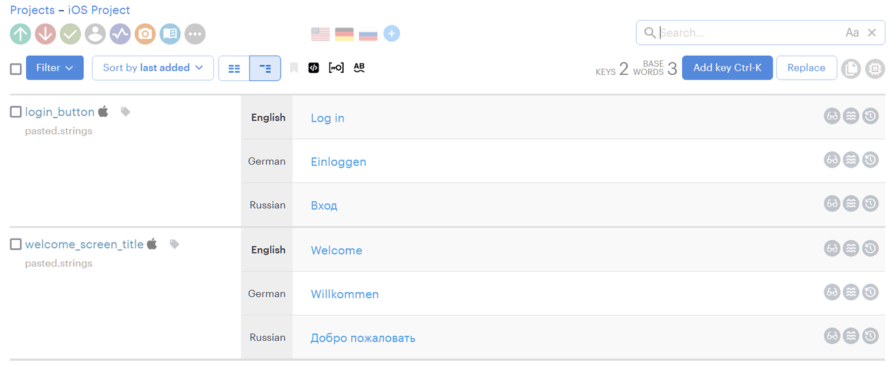 Localizing iOS apps with string examples