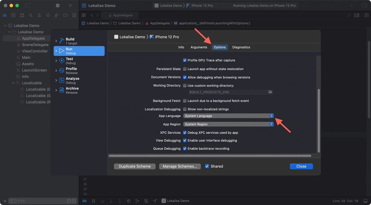 Localizing iOS apps with string examples